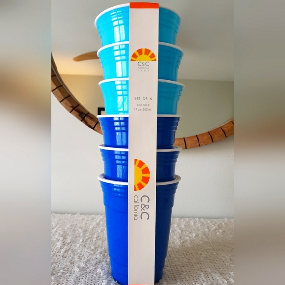 C & C California Home | Kitchen | Shades Of Blue Set Of 6 Drinking Cups ...